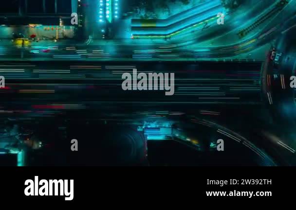 4k, Time lapse expressway top view, Circl Road traffic an important ...