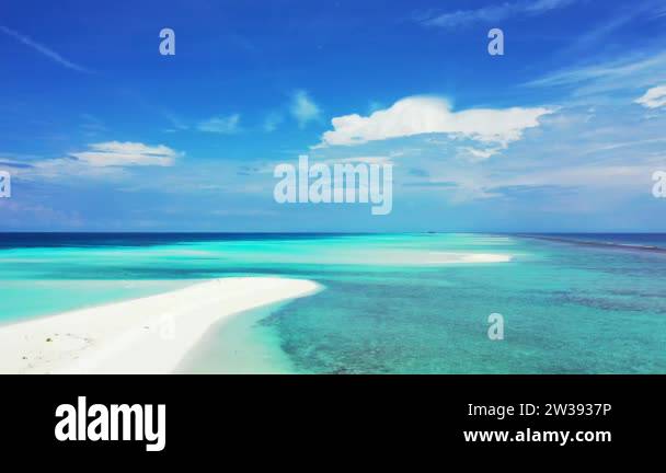 Seashore with clear sand and water. Summer vacation scene in Thailand ...