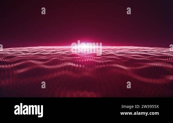 Abstract Glowing Mesh Waving Fx With Lens Background Loop/ 4k animation of an abstract fractal ...