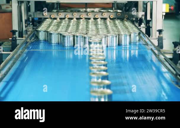 Metal conveyor transporting tin cans Stock Videos & Footage - HD and 4K ...