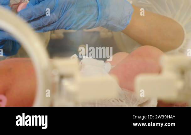 Newborn baby Crying In Resuscitation Place of modern maternity clinic ...