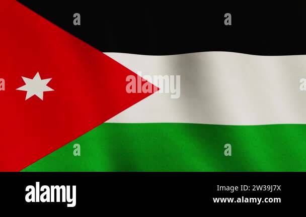 Jordan waving flag footage background abstract symbol. Jordanian ...