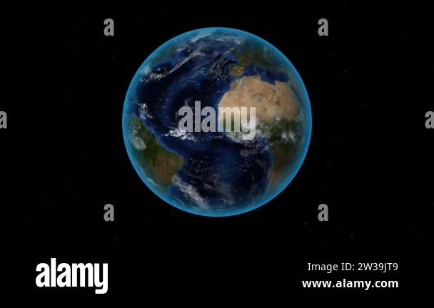 Bahamas. 3D Earth in space - zoom in on Bahamas outlined. Star sky ...