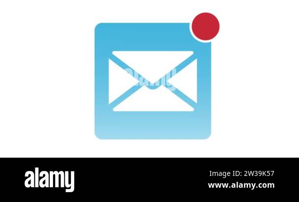 4k color animation of receiving 99 emails in email box. Animation email ...