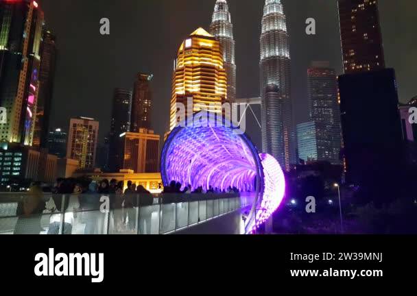 KUALA LUMPUR, MALAYSIA, FEBRUARY 9 2020 : A newly built pedestrian ...