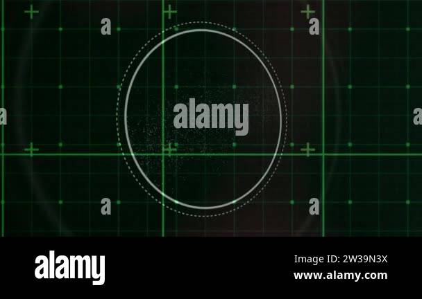 Digital animation of grid network against dna structure spinning on black background. computer ...