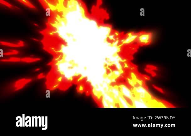 Comic Manga Fire Explosion Energy Effect/ 4k animation of colorful ...
