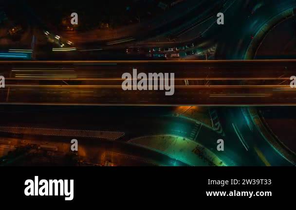 4k, Time lapse expressway top view, Circl Road traffic an important ...