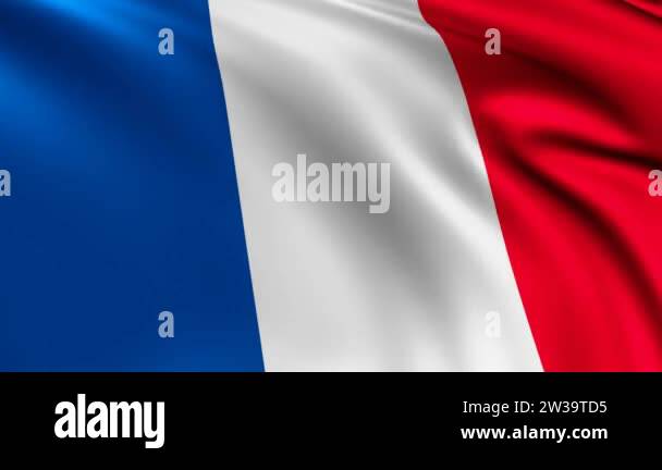 The flag of France animation, French 3D waving flag close up, national ...