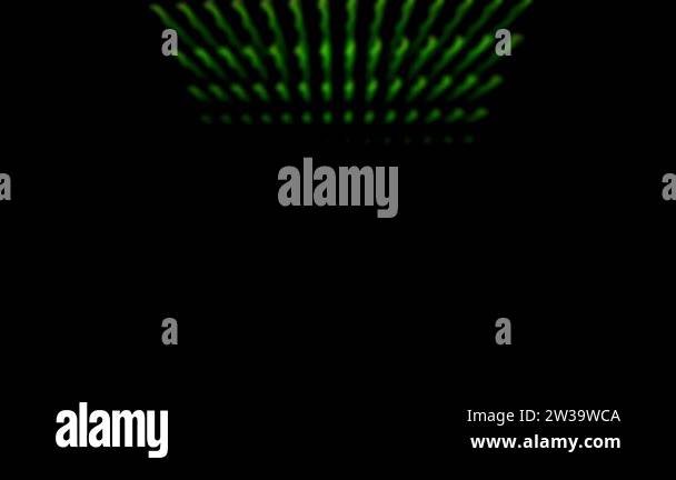 3D optical moving lines on black background. Animation. Wavy lines move ...