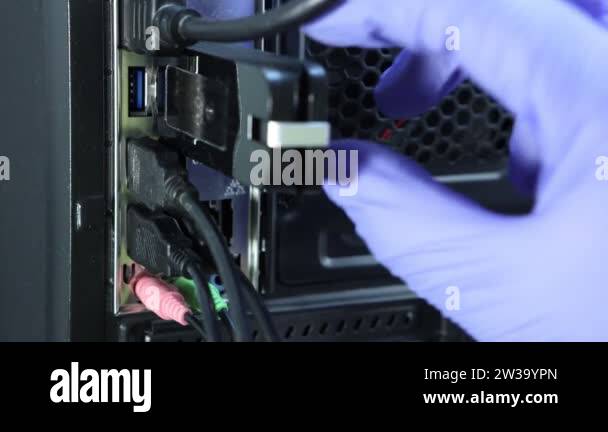 WiFi adapter high gain wireless is connected to blue USB 3.0 port at ...