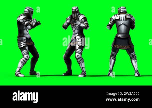 Knight animation. Phisical motion blur. Realistic green screen 4k ...