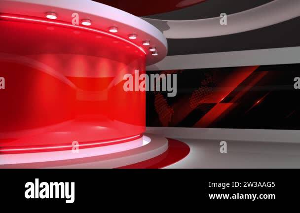 Tv studio. News room. Studio Background. Red. Newsroom bakground ...