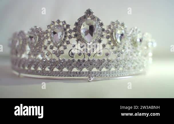 Diamond Crown of Beauty Pageant Contest, flare lighting movement. Close ...