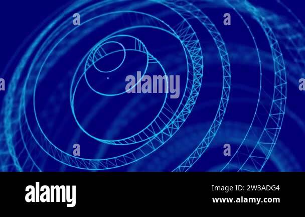 Abstract Digital Connection Moving Dots And Lines Technology Background Network Connection