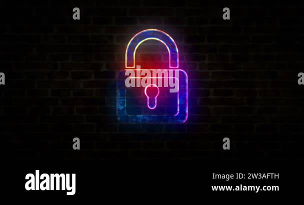 Cyber security with padlock symbol, computer protection and system ...