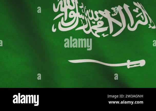 Saudi Arabia flag waving abstract closeup shows national democracy ...
