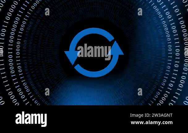 Abstract motion background - rotating update sign in pulsating rings of ...