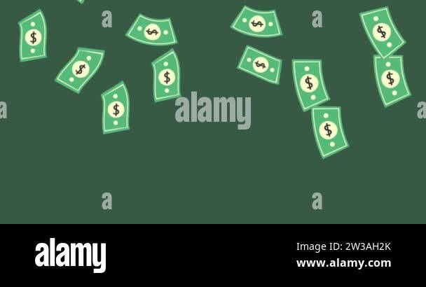 Dollar Bills Rain Effects Animation Money Rain 4k business animation ...