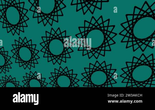 Color pattern with geometric shapes on a minimal black background ...