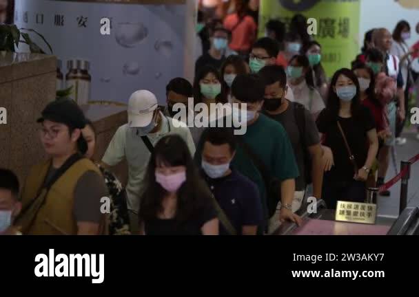 Taipei, Taiwan-07 June, 2020: 4K, Taiwanese men and women wear face ...