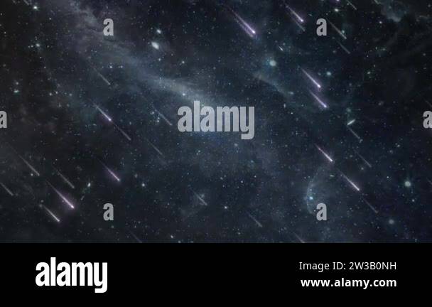 Shooting Star Comets Rain Down from Outer Space Night Sky Heavens - 4K ...