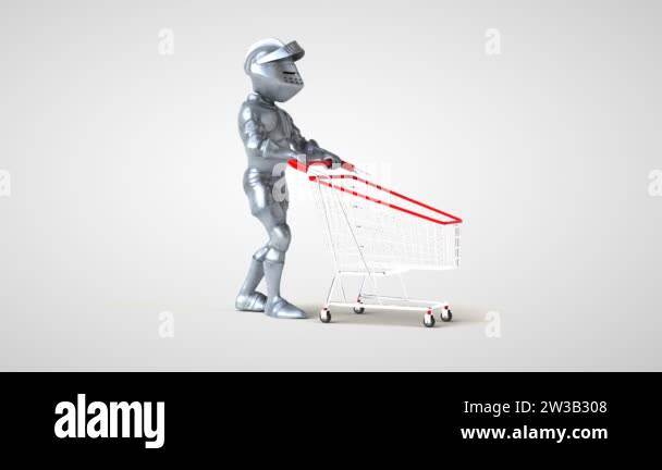 Fun cartoon character knight with cart - 3D animation Stock Video ...