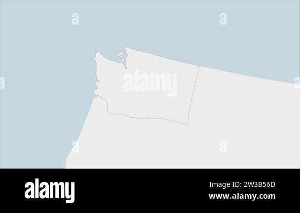 US State Washington map highlighted in Washington flag colors and pin ...