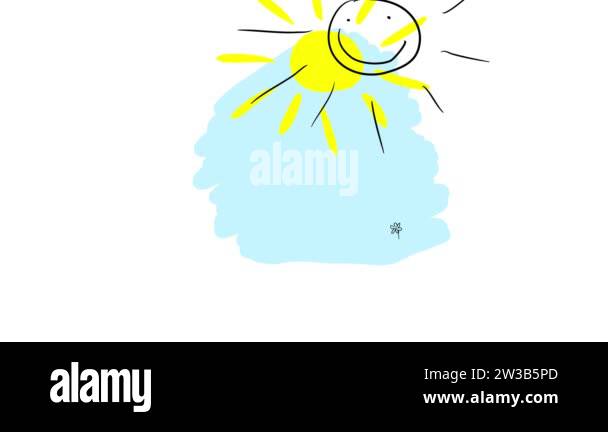 Bounce Spring Scale And Slide Animation Of Beautiful Drawing Of Happy ...