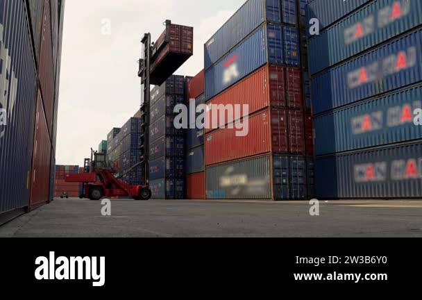 Forklift stacking containers Stock Videos & Footage - HD and 4K Video ...