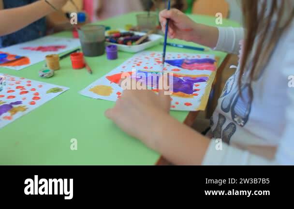 Happy preschool child gluing Stock Videos & Footage - HD and 4K Video ...