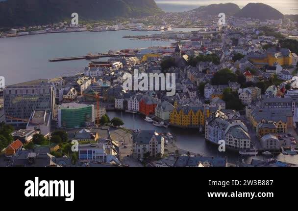 Alesund panorama from aksla mountain Stock Videos & Footage - HD and 4K ...