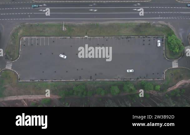 Training area bypassing obstacles, driving course. Asphalt autodrome ...