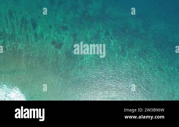 Aerial view Drone video ripples and wave in open sea,top view texture ...