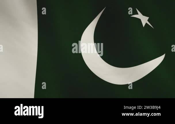 Pakistan flag flying background ensign. Backlit Pakistani flagpole ...