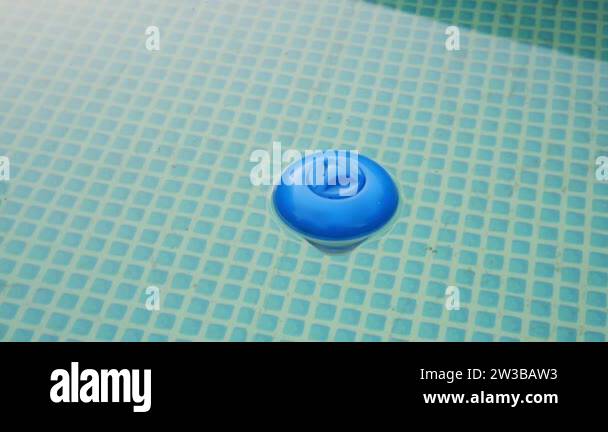 Disinfection and chlorination of water in the pool. Purification from ...