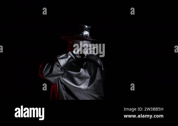 Funny meme footage of comic man in plague doctor costume with crow-like ...