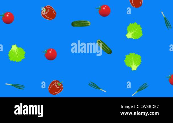 Vegetables elements animation chroma key background removable, seamless ...