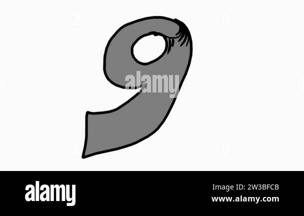 Countdown from 10 to one, cartoon illustration animation on a white ...