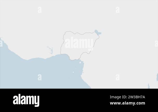 Nigeria map highlighted in Nigeria flag colors and pin of country ...