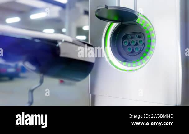 Cable connecting to the power connector. 4k 3d animation Stock Video ...