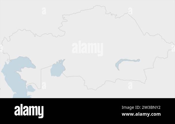 Kazakhstan map highlighted in Kazakhstan flag colors and pin of country ...