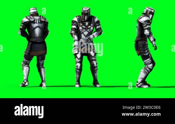 Knight animation. Phisical motion blur. Realistic green screen 4k ...