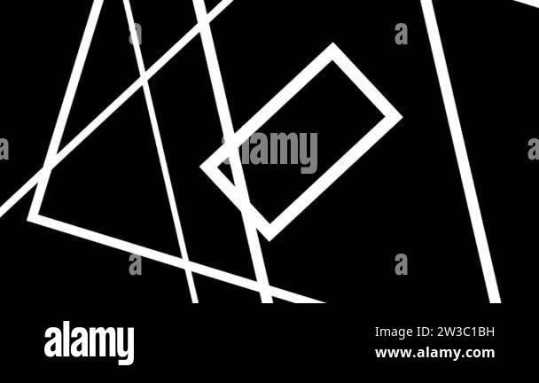 Looping geometric abstraction. Neon lines spinning inside endless ...