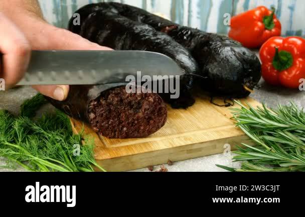 Blood sausage black pudding Stock Videos & Footage - HD and 4K Video ...