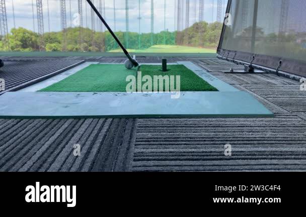 2020 June 20 Yokohama, Japan. Futuristic golf driving range in japan ...