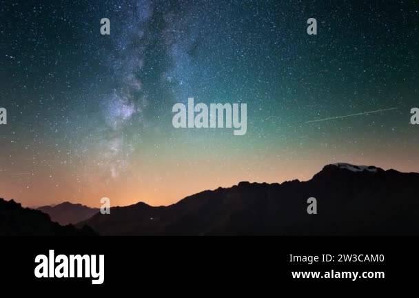 Meteor Explosion, Meteor Shower and Stardust Smoke Trail in Night Sky ...