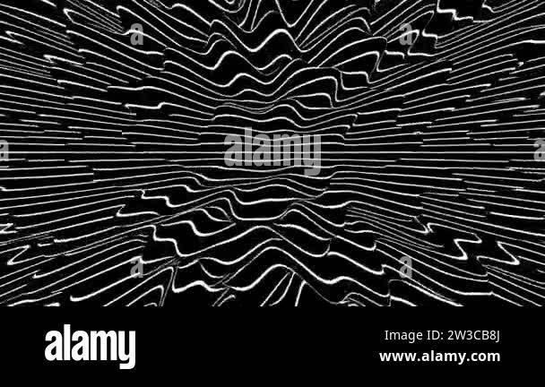 3D Render noisy surface with abstract black and white striped texture ...