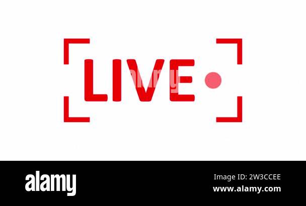 Live Stream sign. Red symbol, button of live streaming, broadcasting ...