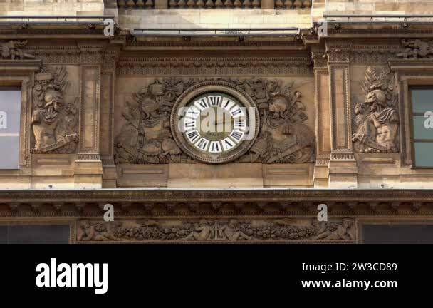 Clock facade louvre paris Stock Videos & Footage - HD and 4K Video ...